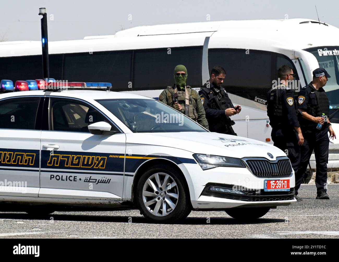 Allenby Bridge Crossing, West Bank. 08th Sep, 2024. Israeli security ...