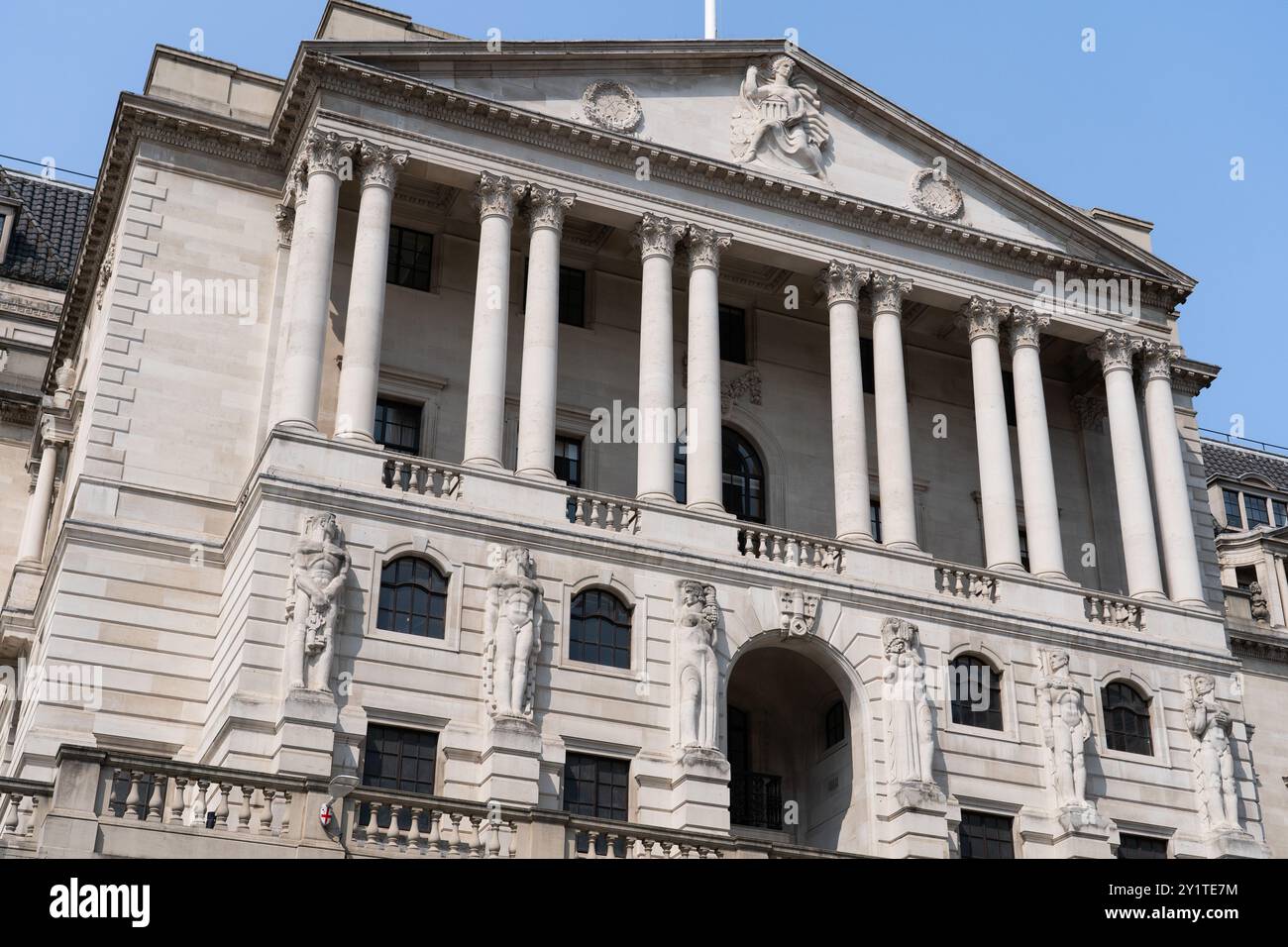 Front face / south facade of the UK Central Bank - the Bank of England ...