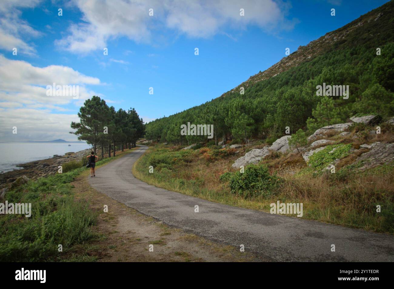 Galicia,Spain. Landscape at Mount Louro close to the Village Muros ...