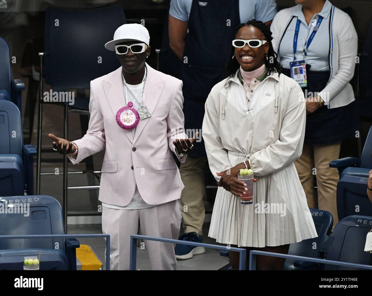 Flushing NY, USA. 07th Sep, 2024. **NO NY NEWSPAPERS** Flavor Flav is seen during the 2024 US ...