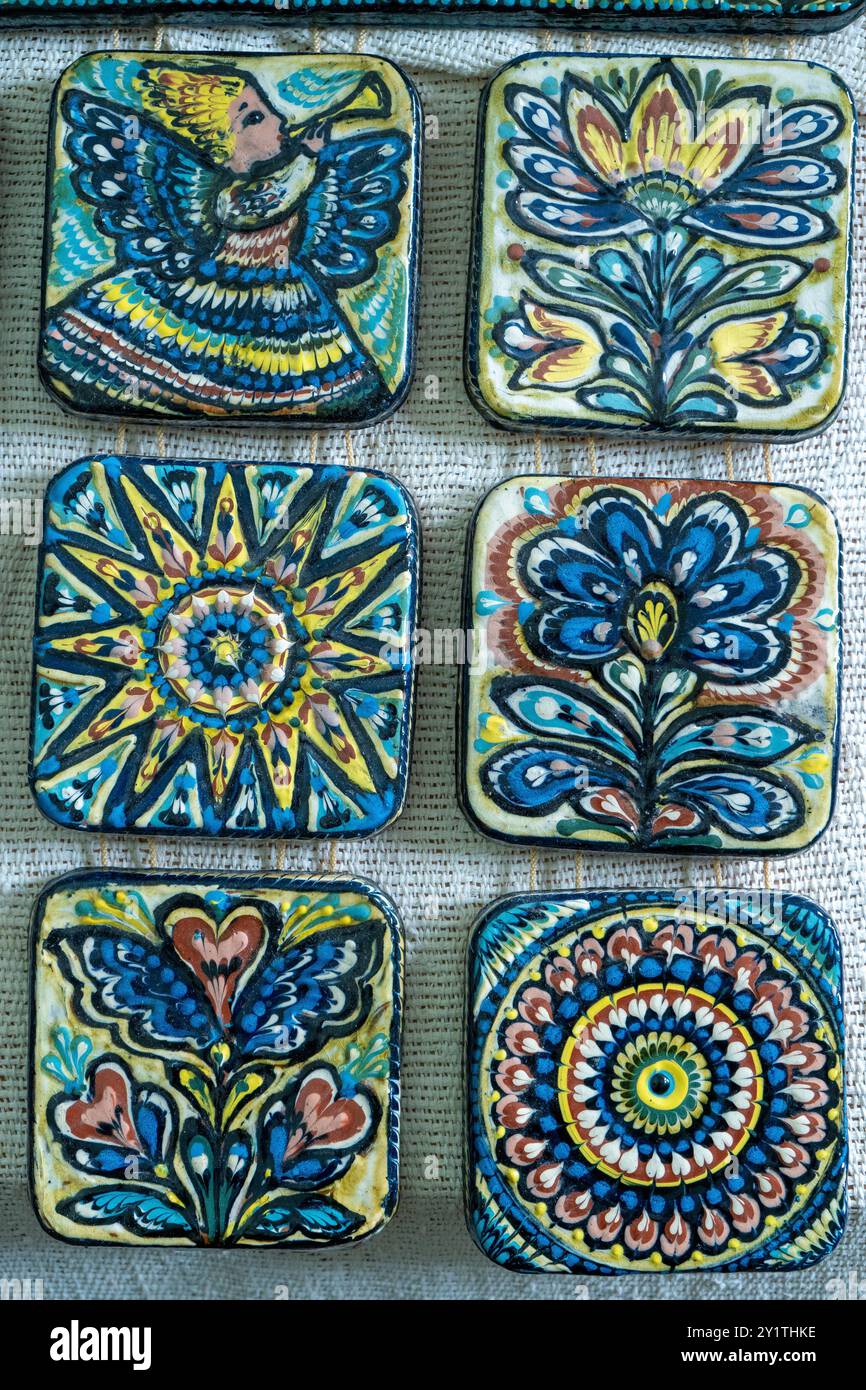 Ceramic tile. Clay stove tiles. Pottery paint. Ukrainian kitchen decor ...