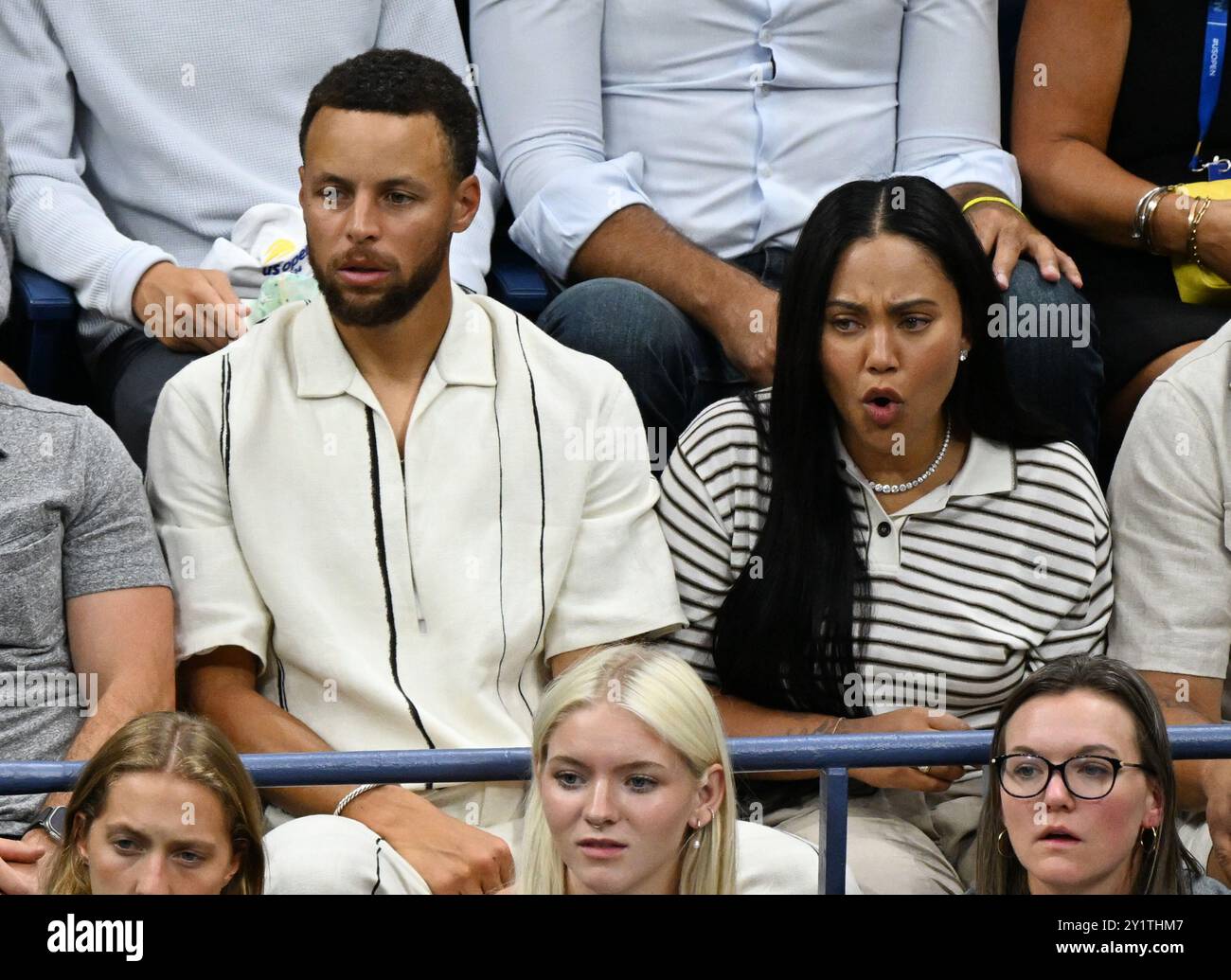 Flushing NY, USA. 07th Sep, 2024. **NO NY NEWSPAPERS** Steph Curry and ...
