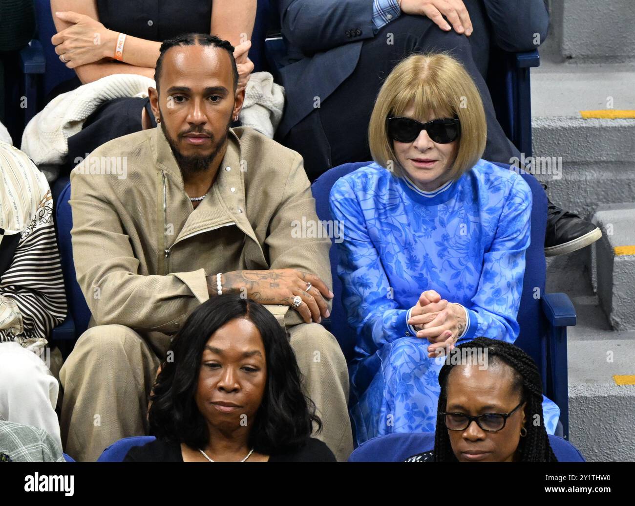 Flushing NY, USA. 07th Sep, 2024. **NO NY NEWSPAPERS** Lewis Hamilton ...