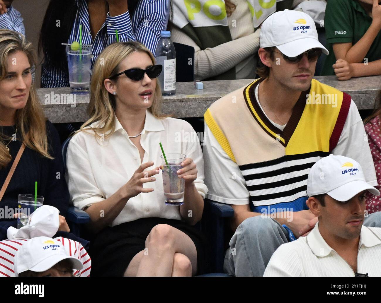 Flushing NY, USA. 07th Sep, 2024. **NO NY NEWSPAPERS** Emma Roberts is seen during the 2024 US ...