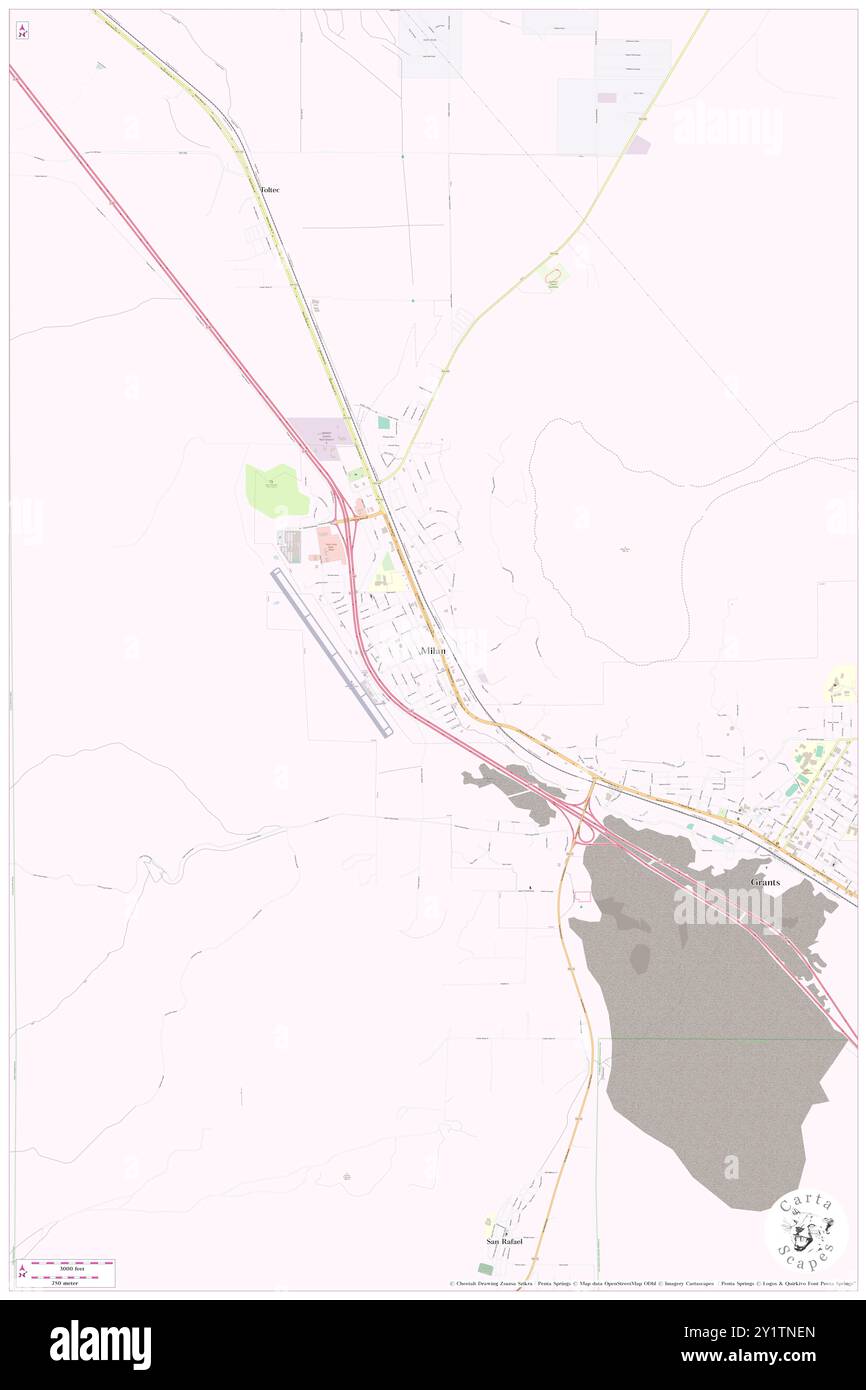 Map of milan new mexico Cut Out Stock Images & Pictures - Alamy