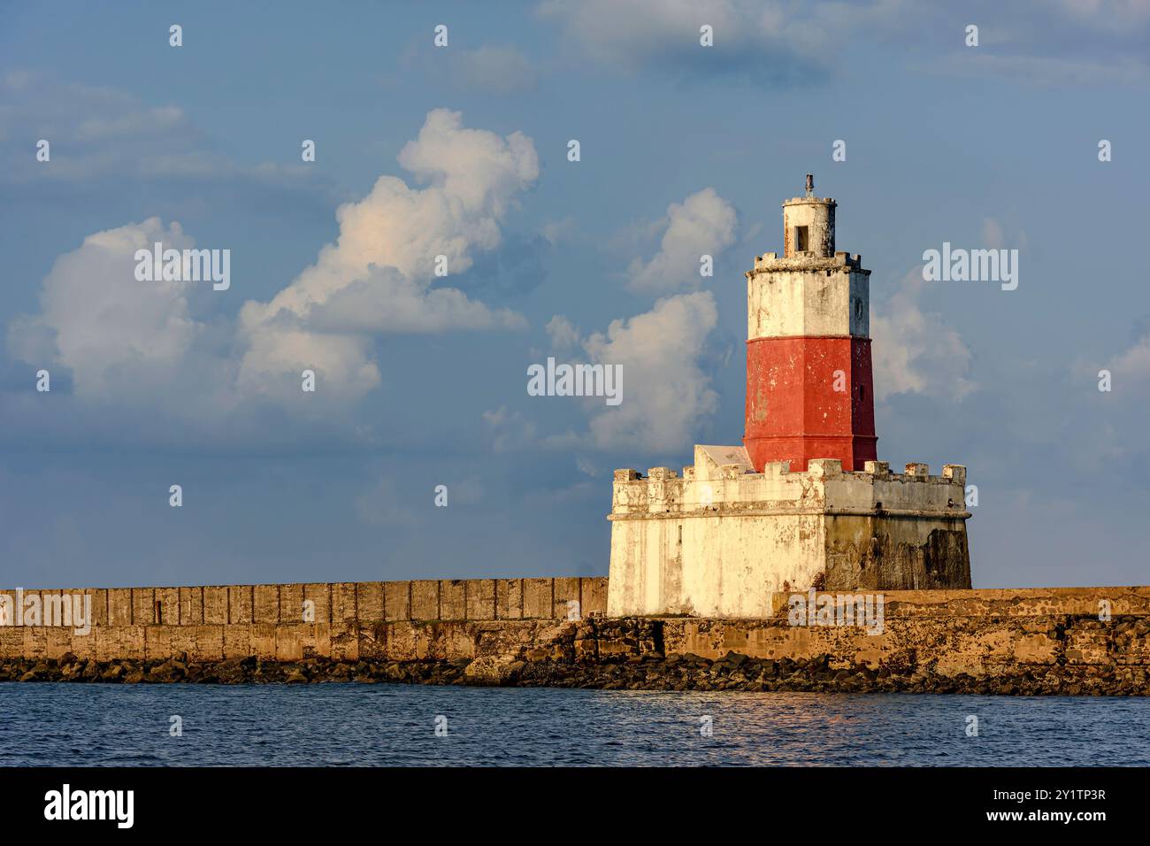 Old lighthouse at the entrance to the port of the city of Recife in ...