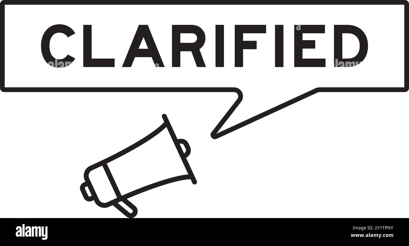 Megaphone icon with speech bubble in word clarified on white background ...