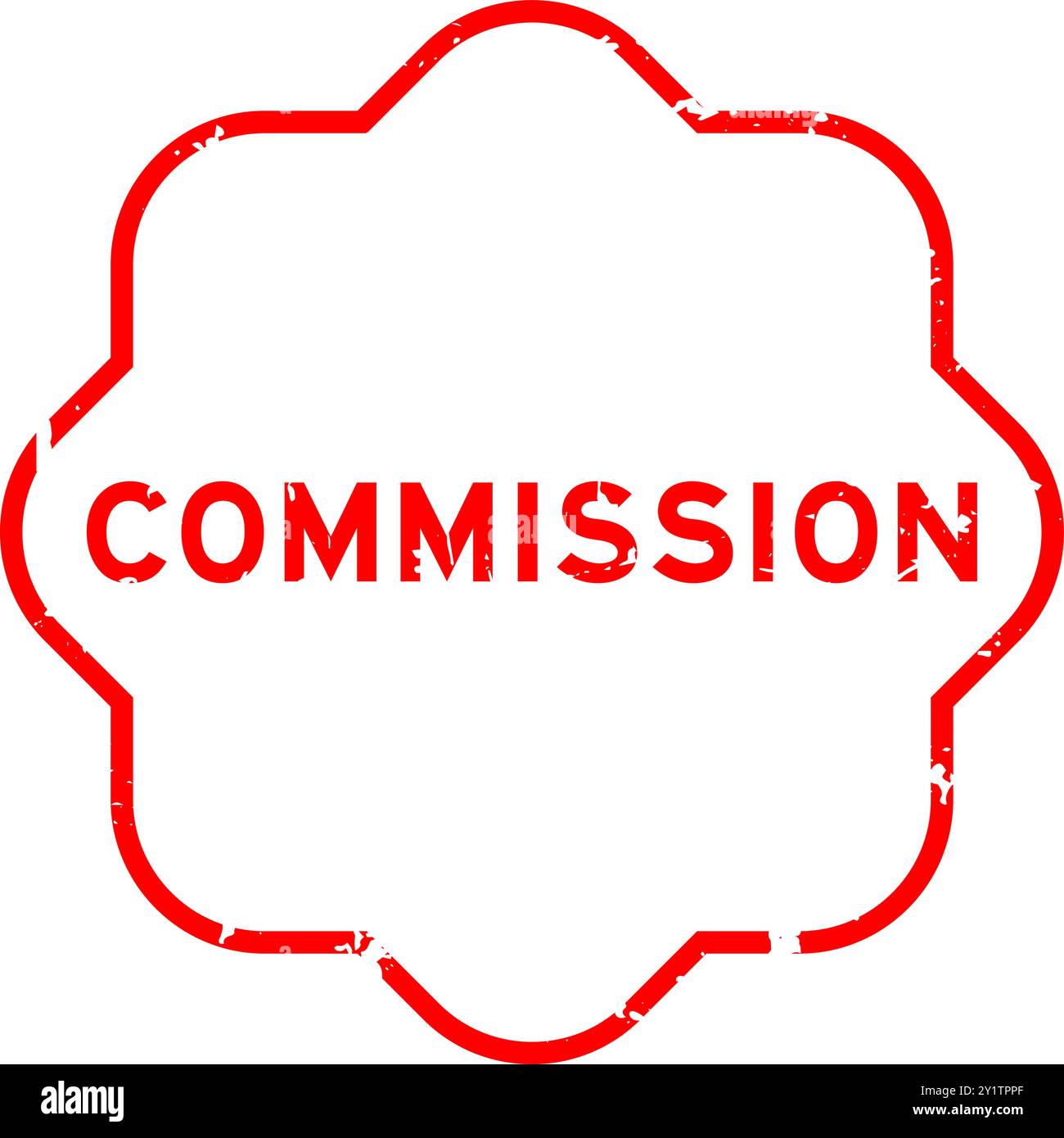 Grunge red comission word rubber seal stamp on white background Stock ...