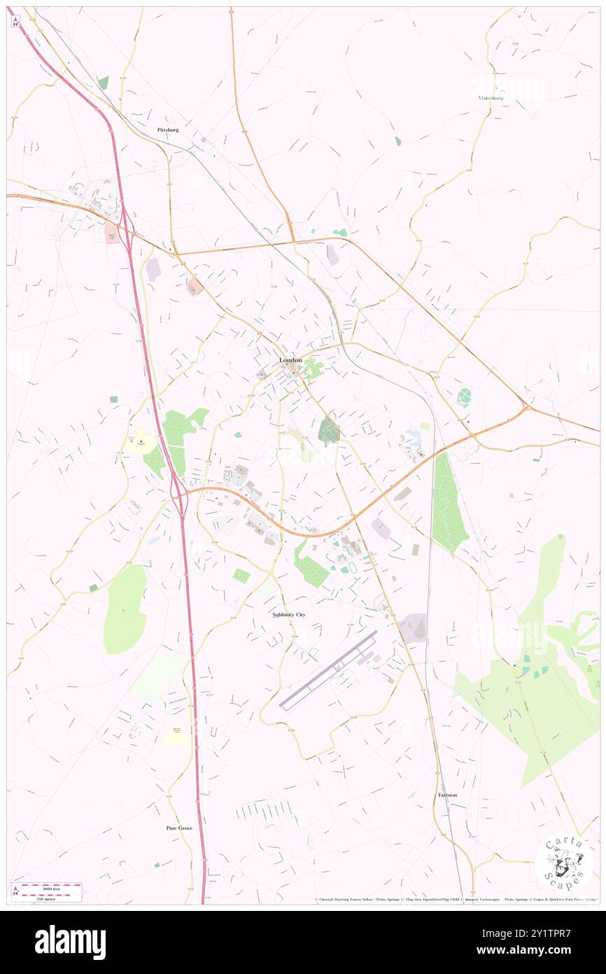 Map of london kentucky laurel county hi-res stock photography and ...