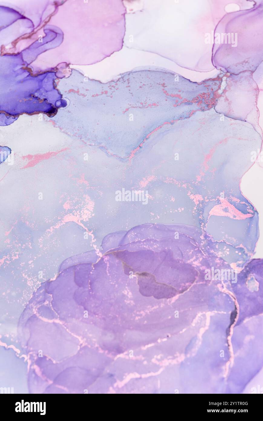 Soft purple watercolor abstract art with delicate swirls and floral ...
