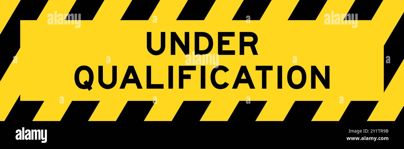 Yellow and black color with line striped label banner with word under ...