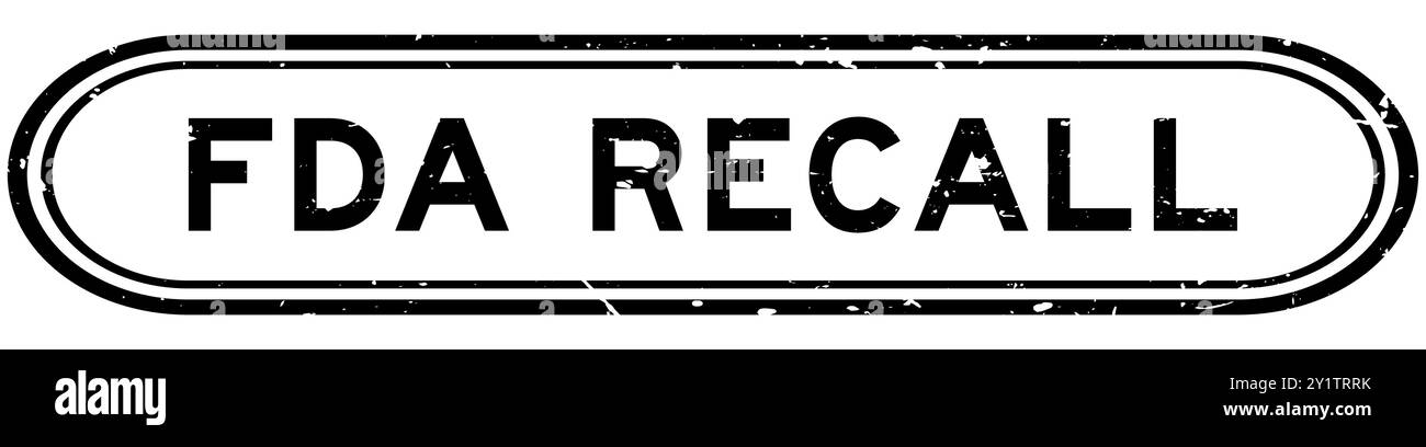 Grunge black FDA recall word rubber seal stamp on white background ...