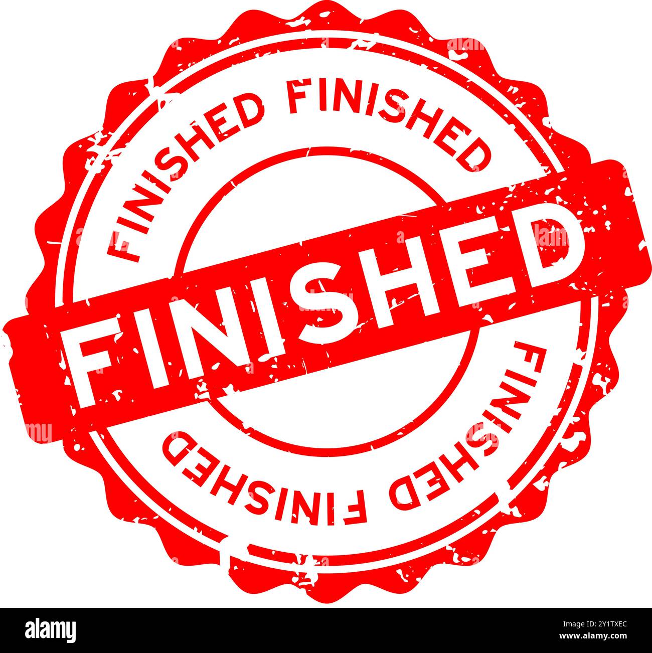 Grunge red finished word round rubber seal stamp on white background Stock Vector Image & Art ...