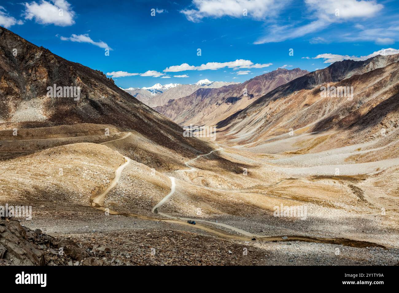 Himalayan landscape with road, Ladakh, India Stock Photo - Alamy