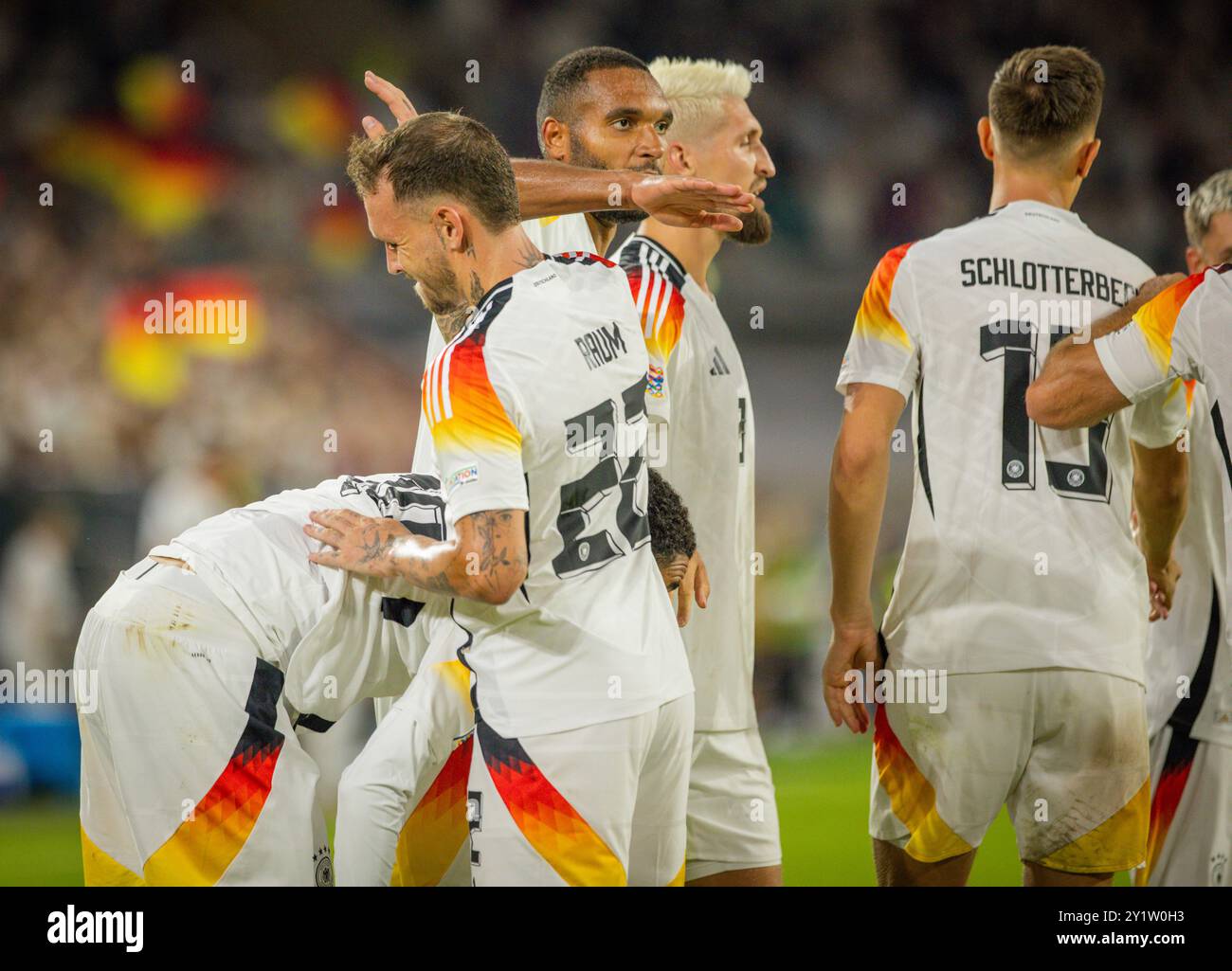 Duesseldorf, Germany. 07th Sep 2024. David Raum (DFB) Jonathan Tah (DFB ...