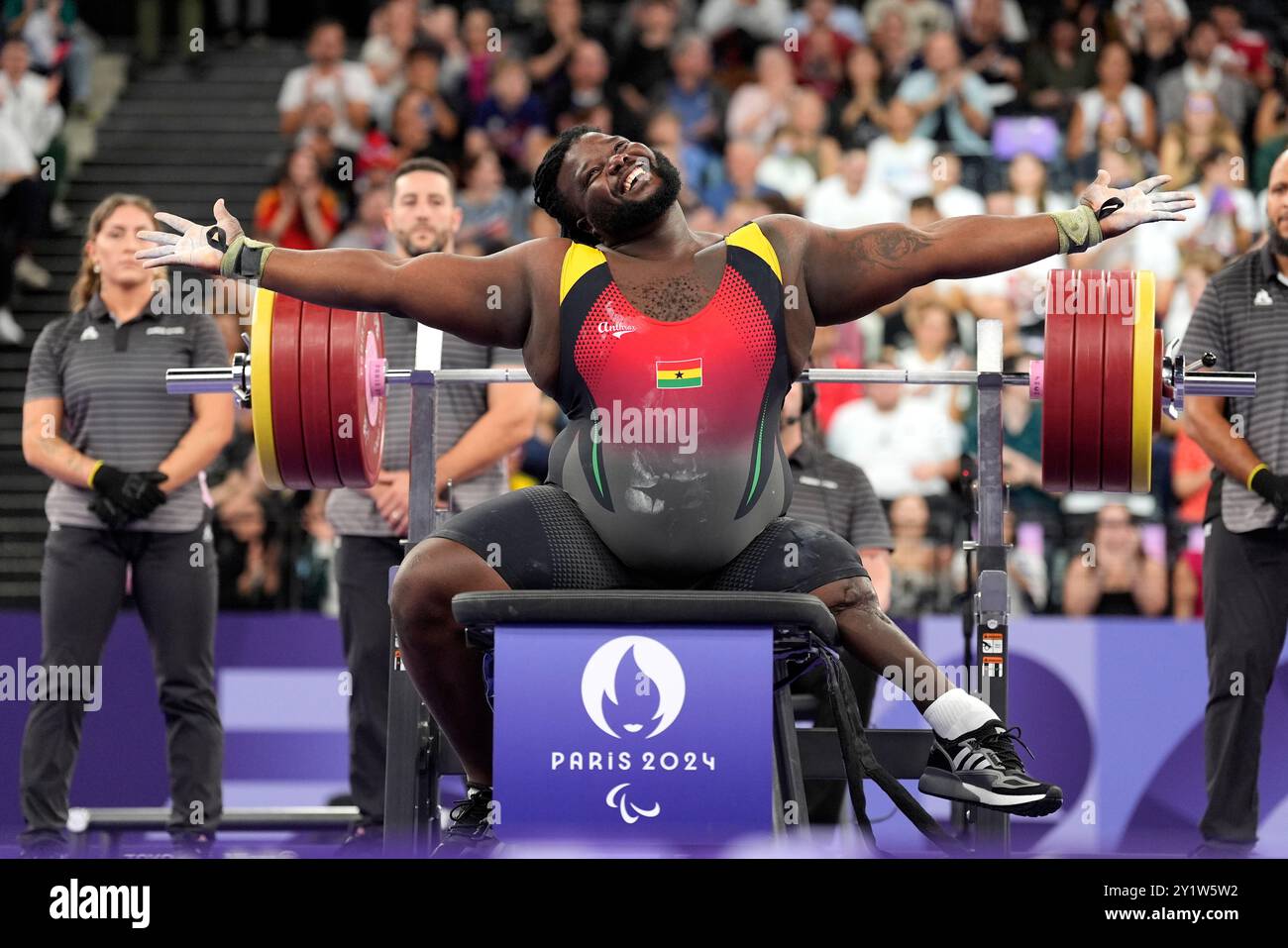 Ghana's Tahiru Haruna during the Men's over 107kg Final at the La ...