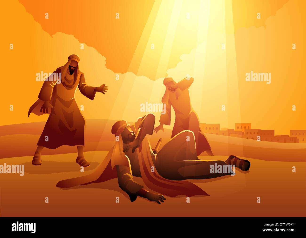 Sauls transformative encounter on the road to Damascus. Saul, later known as Paul, is struck ...