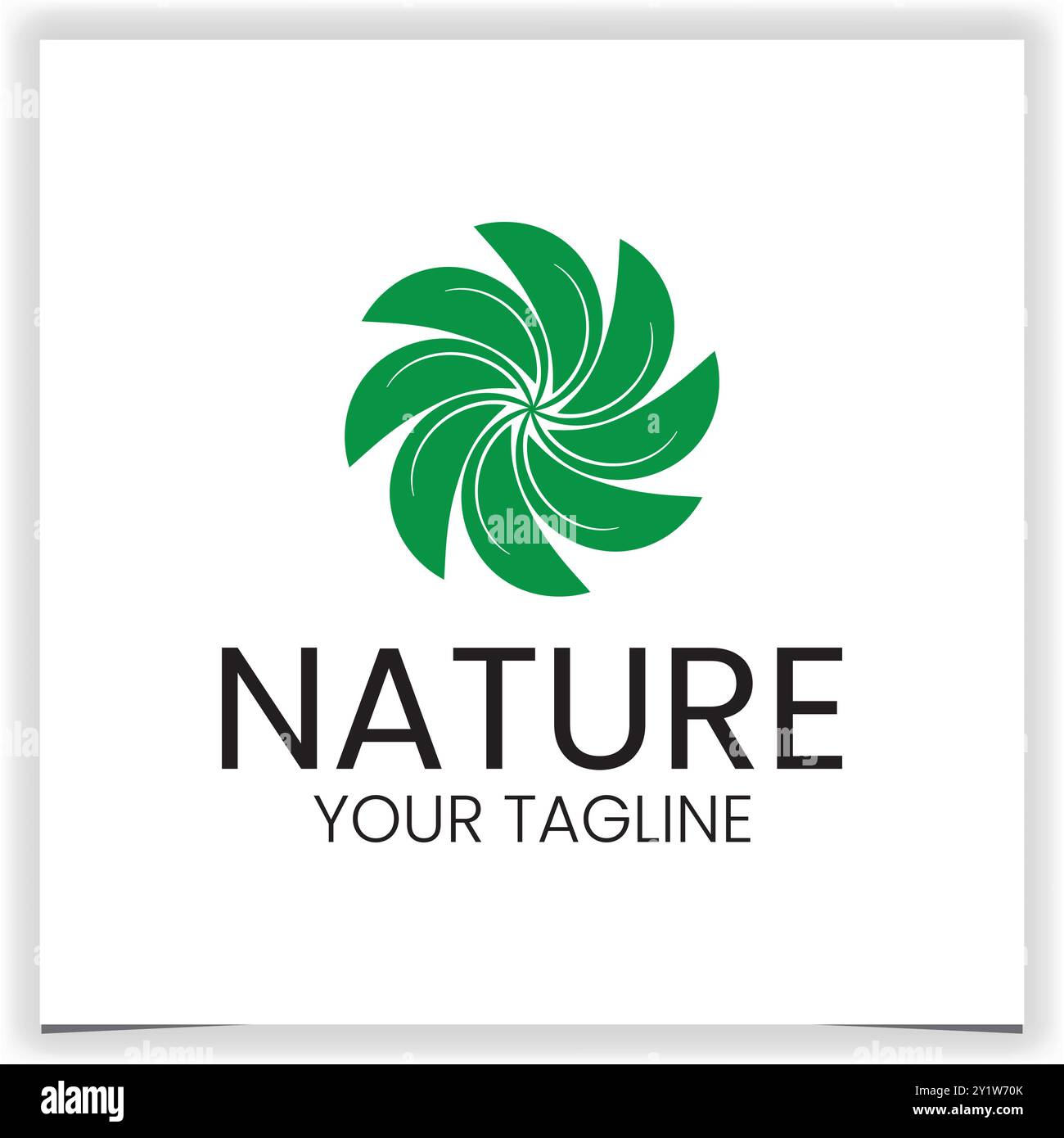 nature fan leaf logo design template vector Stock Vector Image & Art ...