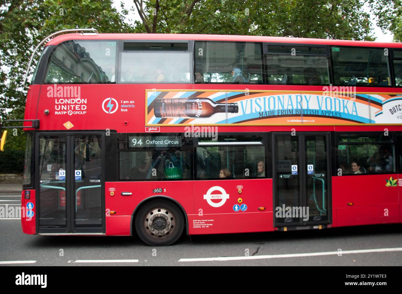 London, double-decker, bus; Bayswater Road; Bayswater; London, England ...