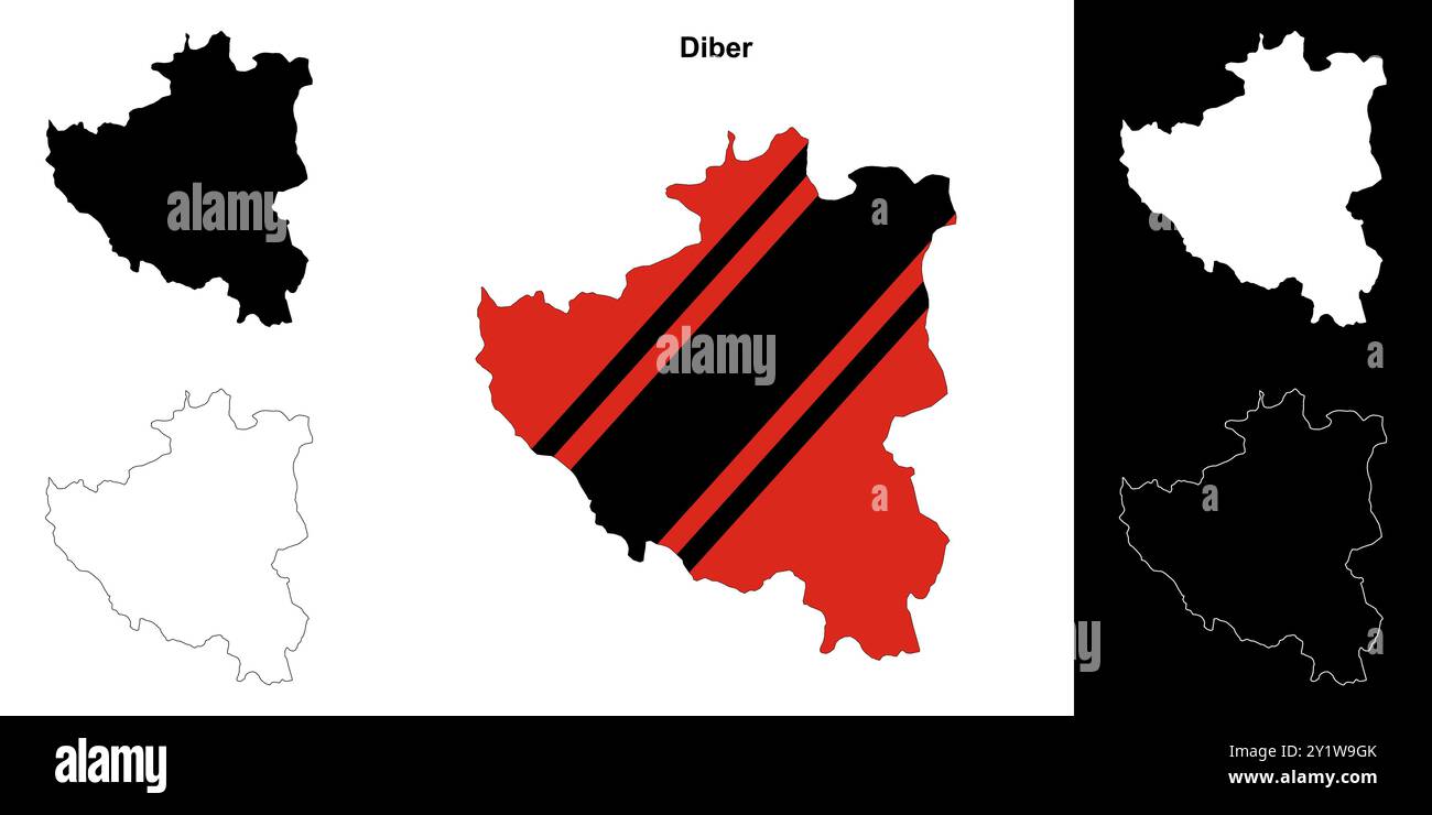 Diber county outline map set Stock Vector Image & Art - Alamy