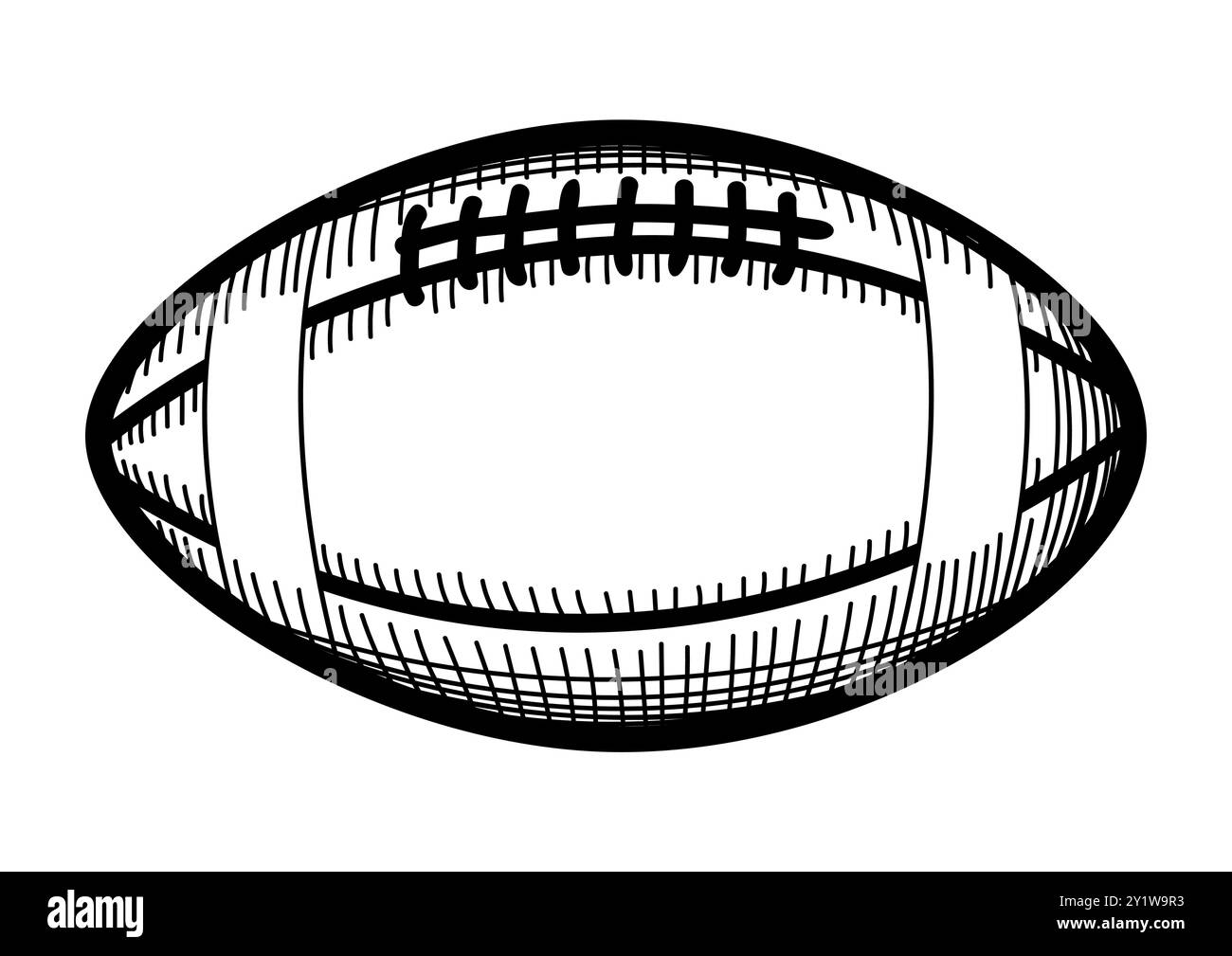 Line art illustration of a rugby ball. Simple yet dynamic, this vector ...