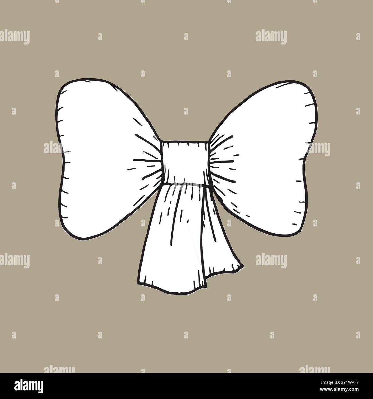 Hand drawn bow. Sketch style bow vector black and white drawing ...