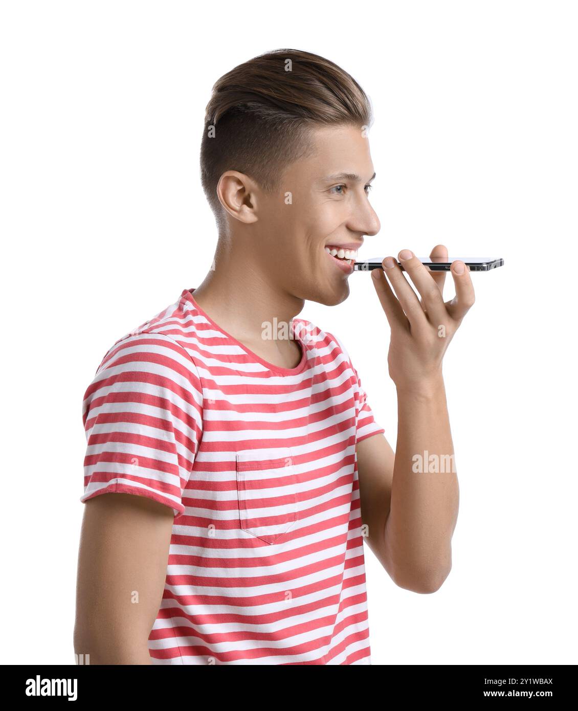 Young man recording voice hi-res stock photography and images - Alamy