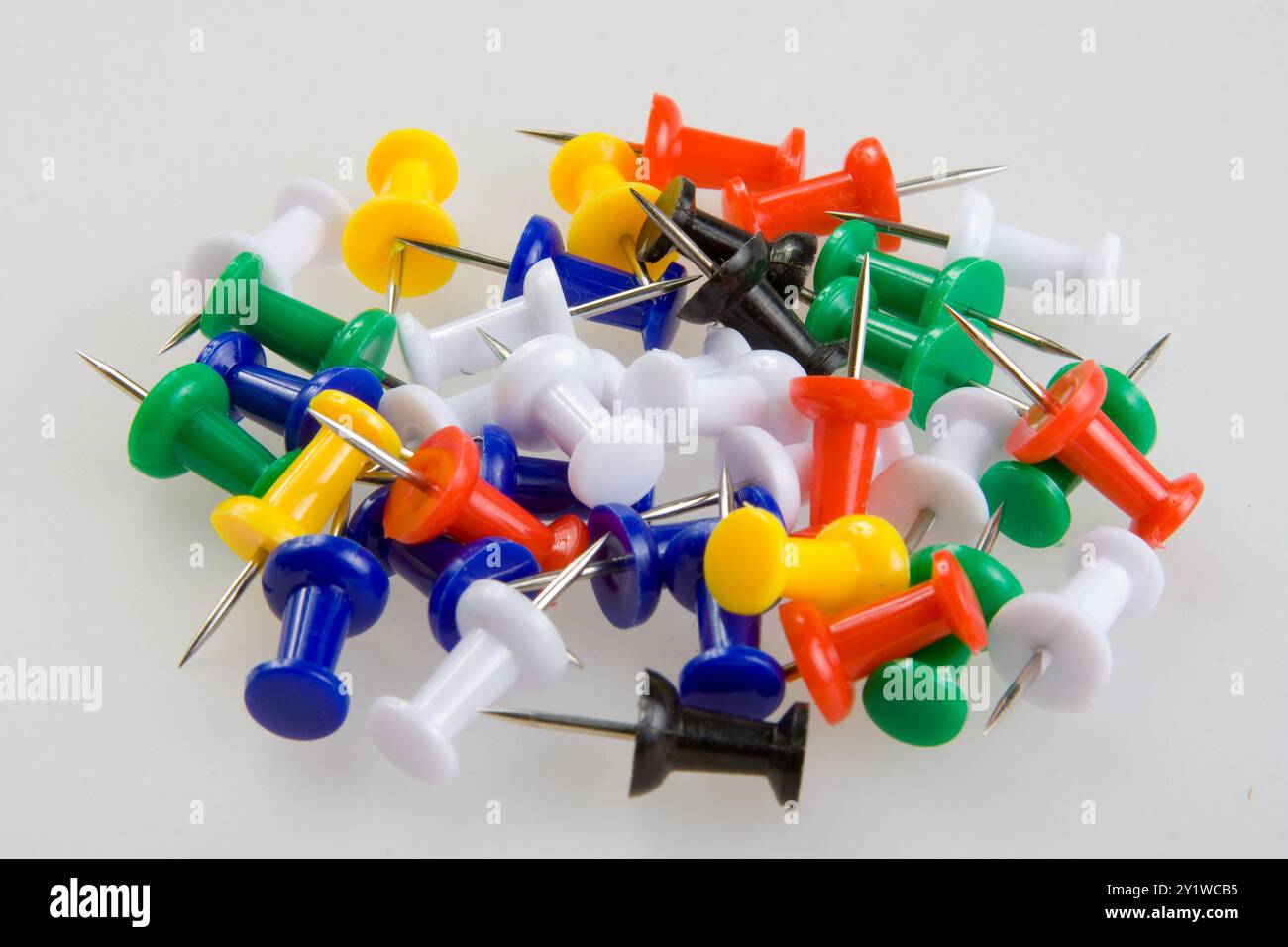 push pin in different angles. Realistic attach button set. High quality ...