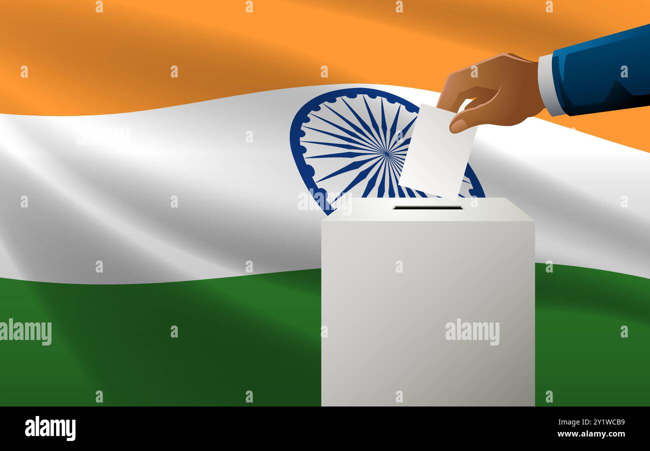 Celebrate democracy in India with this vector illustration, featuring a ...