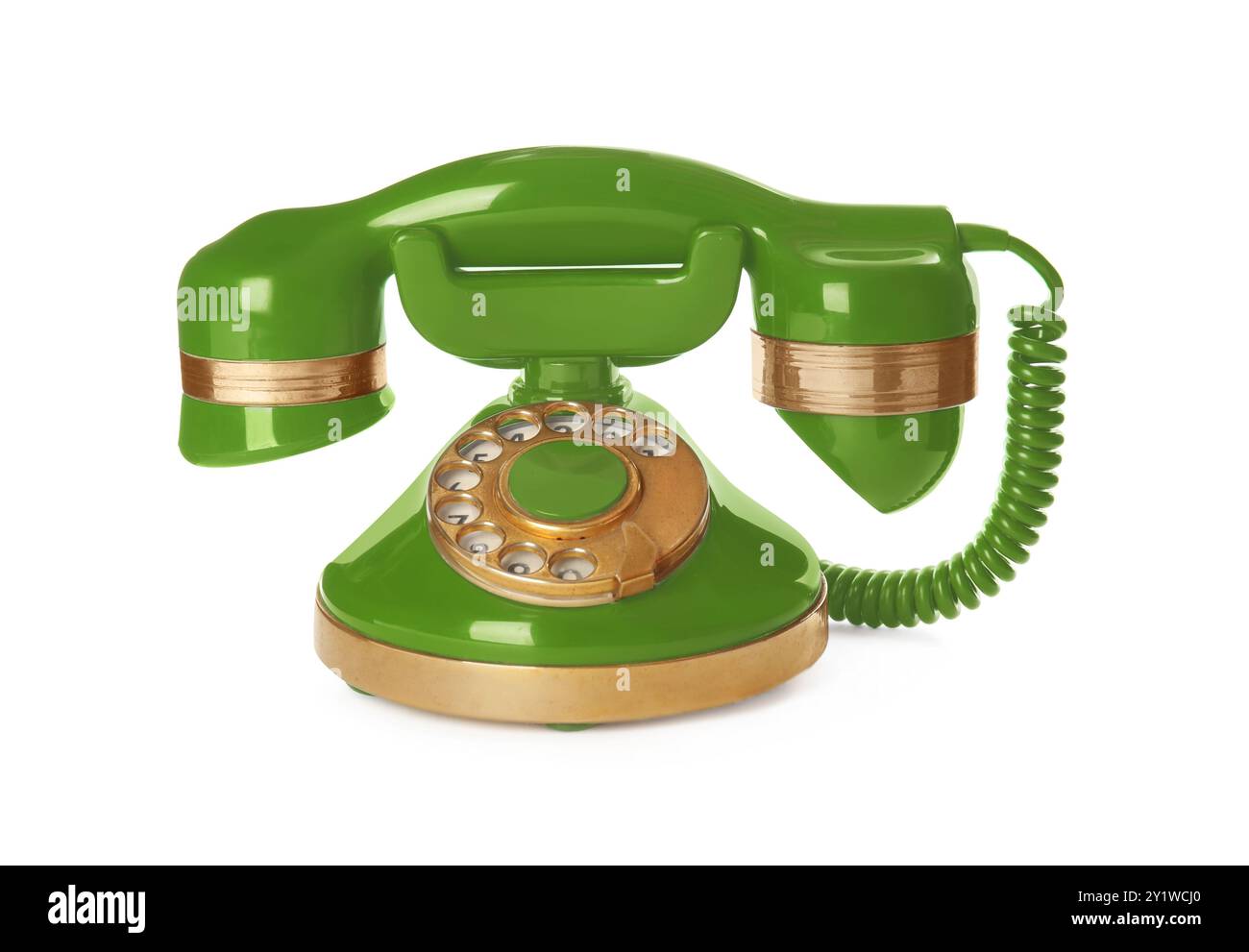 Gold vintage telephone handset Cut Out Stock Images & Pictures - Alamy