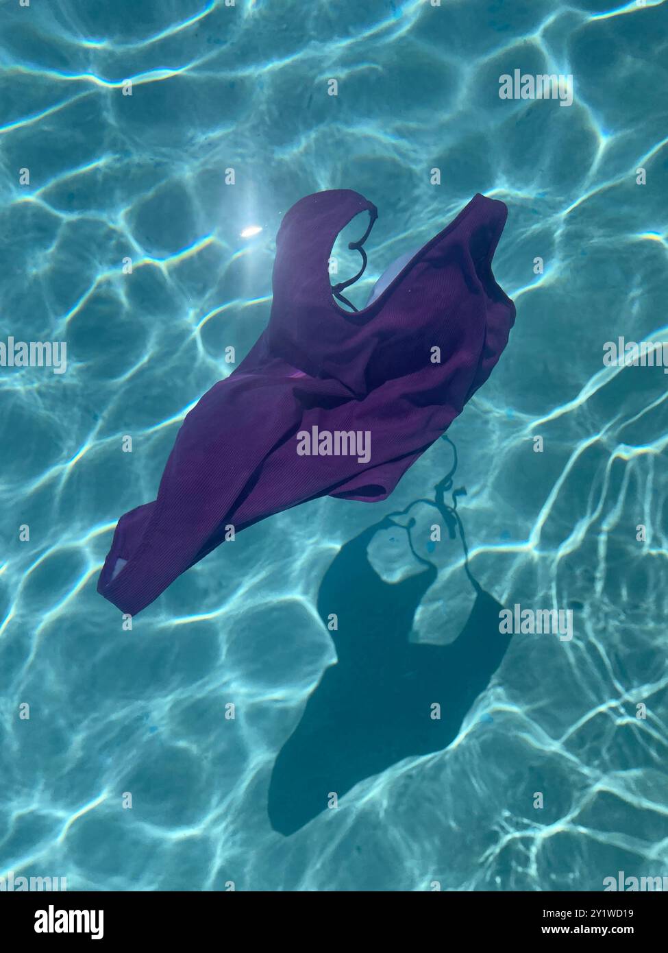 swimsuit floating in an outdoor swimming pool In the sun Stock Photo ...