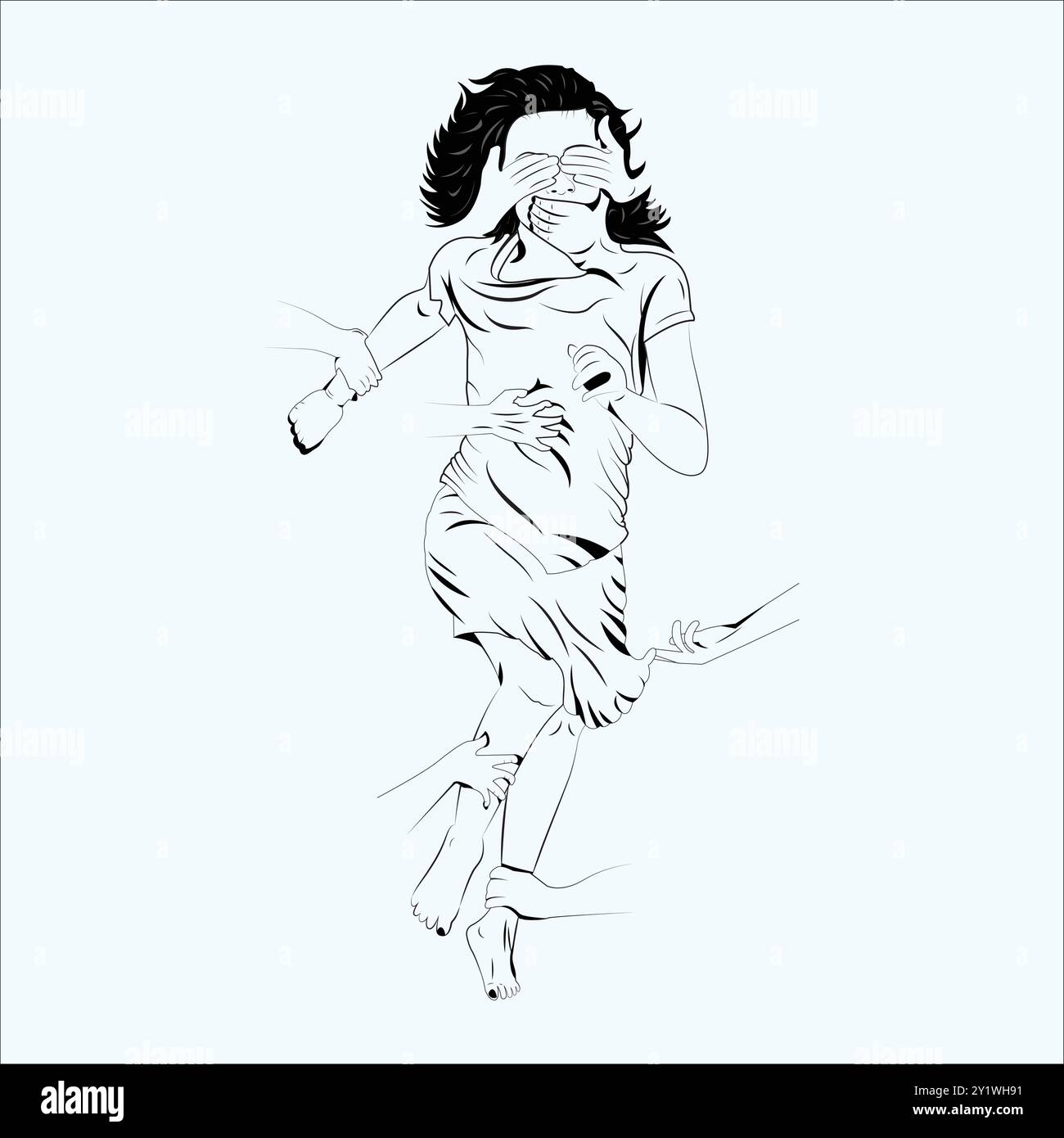 Woman victim silhouette Stock Vector Images - Alamy