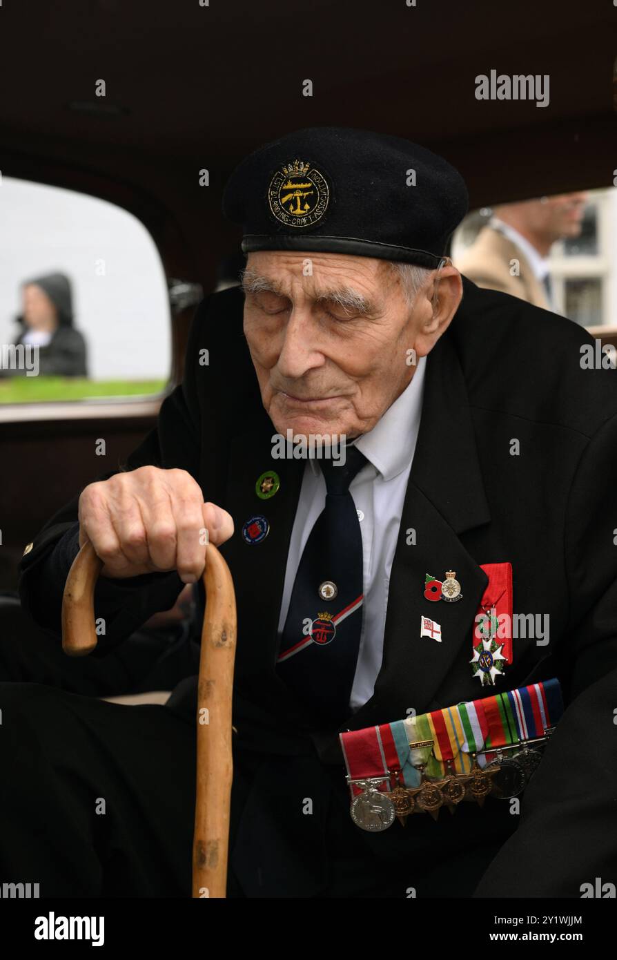 D-Day veteran John Dennett (Royal Navy) is present for a track parade ...