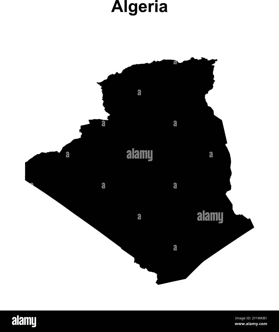 Algeria blank outline map design Stock Vector Image & Art - Alamy