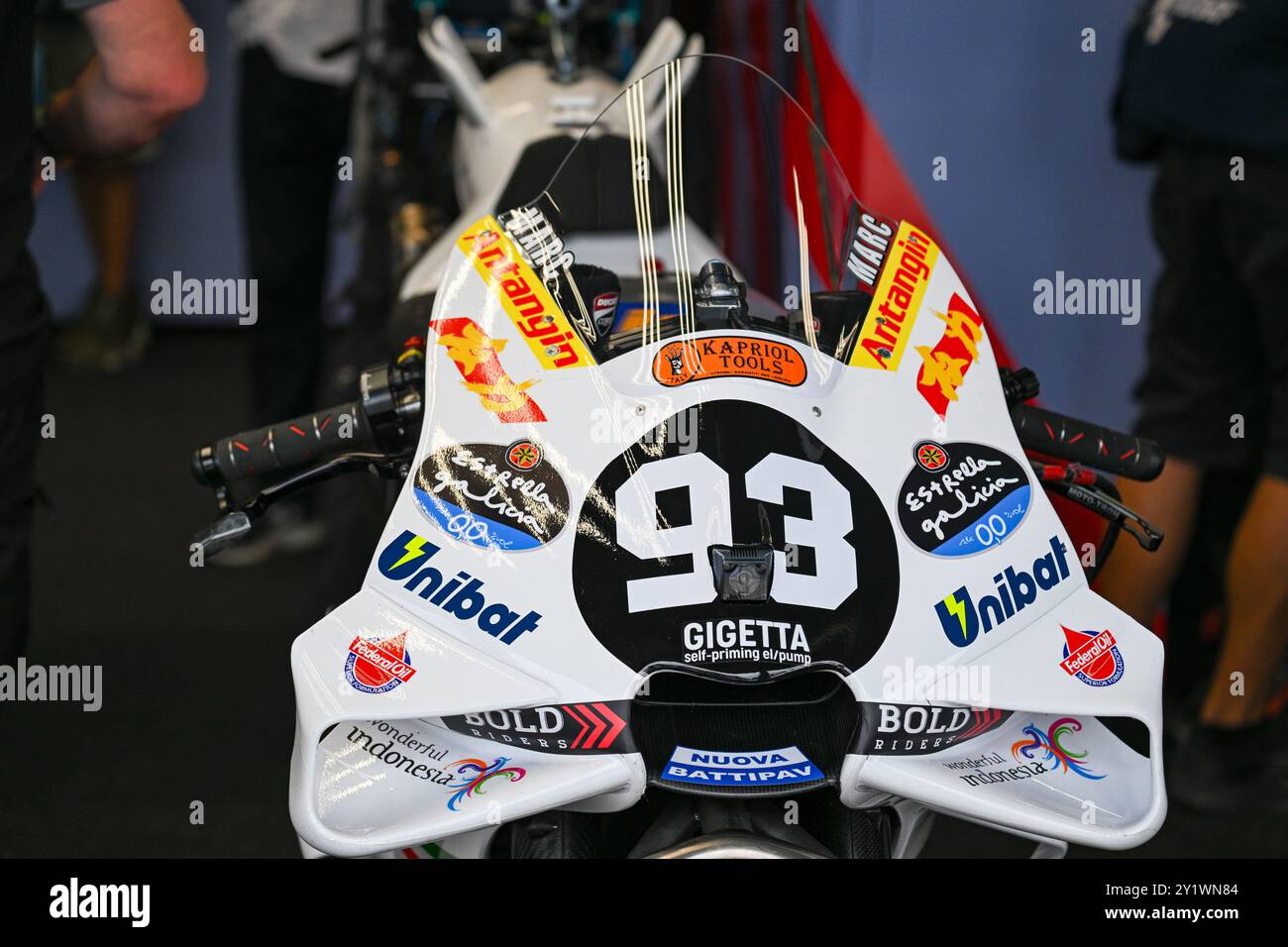 Marc Marquez Spanish Gresini Racing MotoGP Ducati new celebratory white livery during GP15 ...