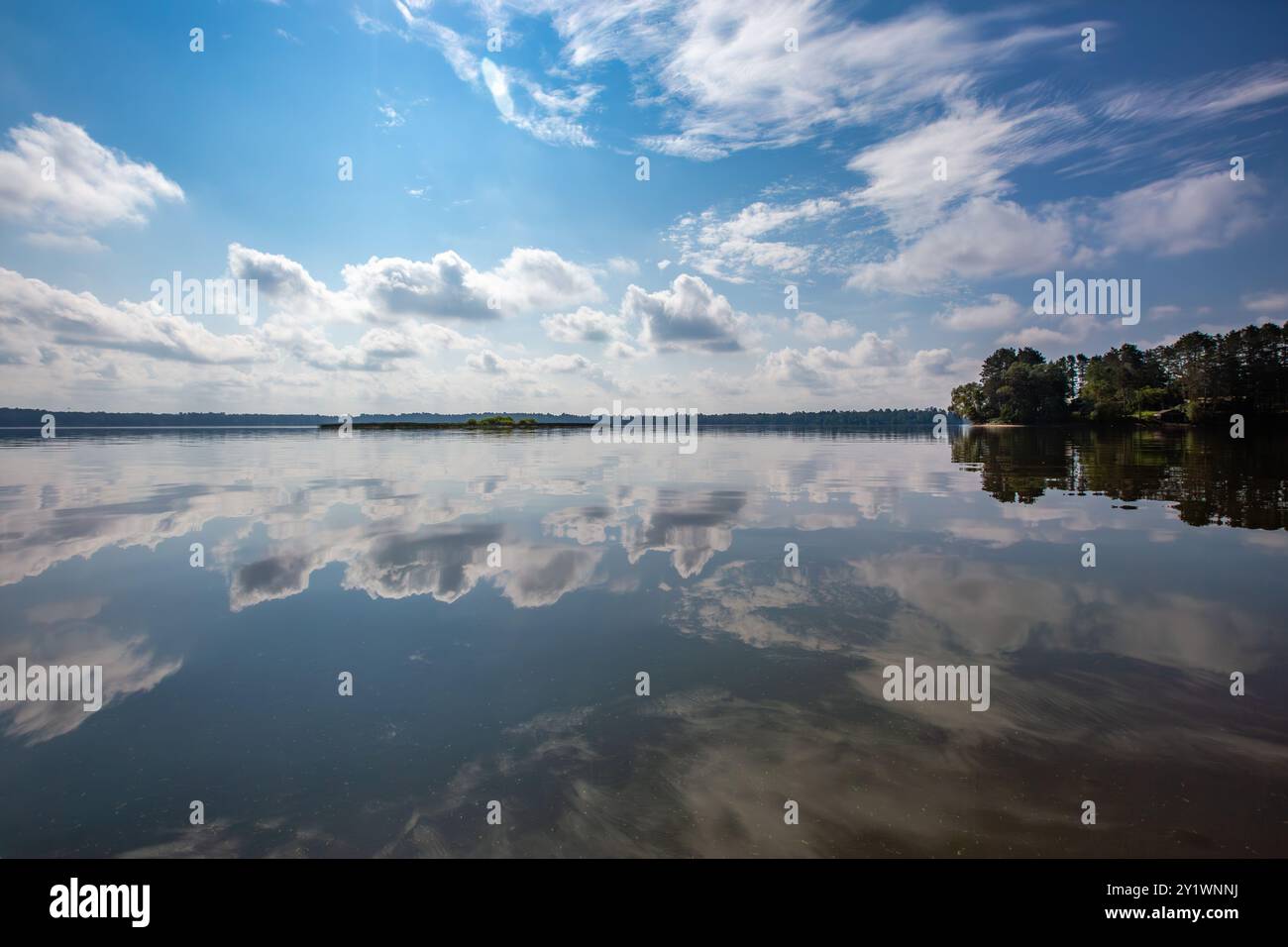 Lake Nokomis in Tomahawk, Wisconsin in the summer, horizontal Stock ...