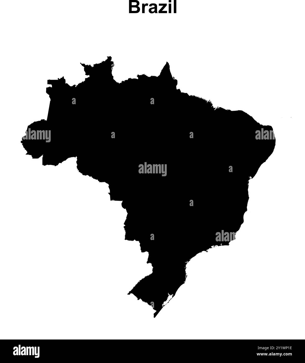 Brazil blank outline map design Stock Vector Image & Art - Alamy