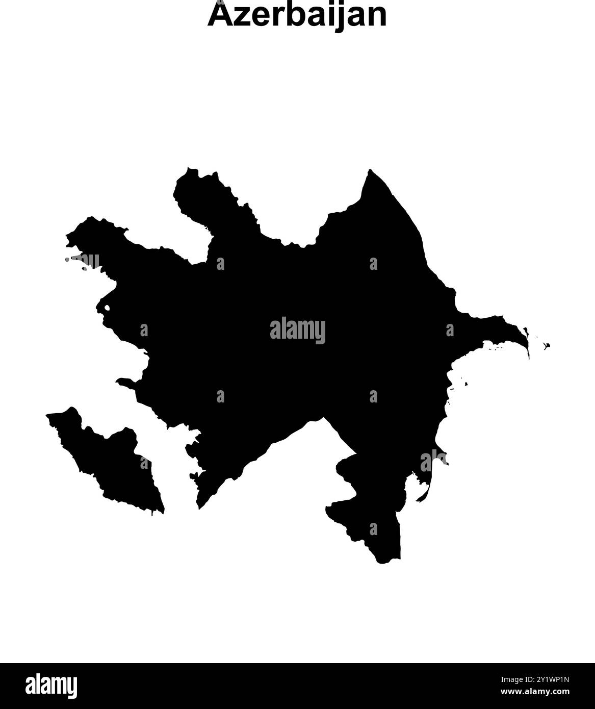 Azerbaijan country map vector Black and White Stock Photos & Images - Alamy