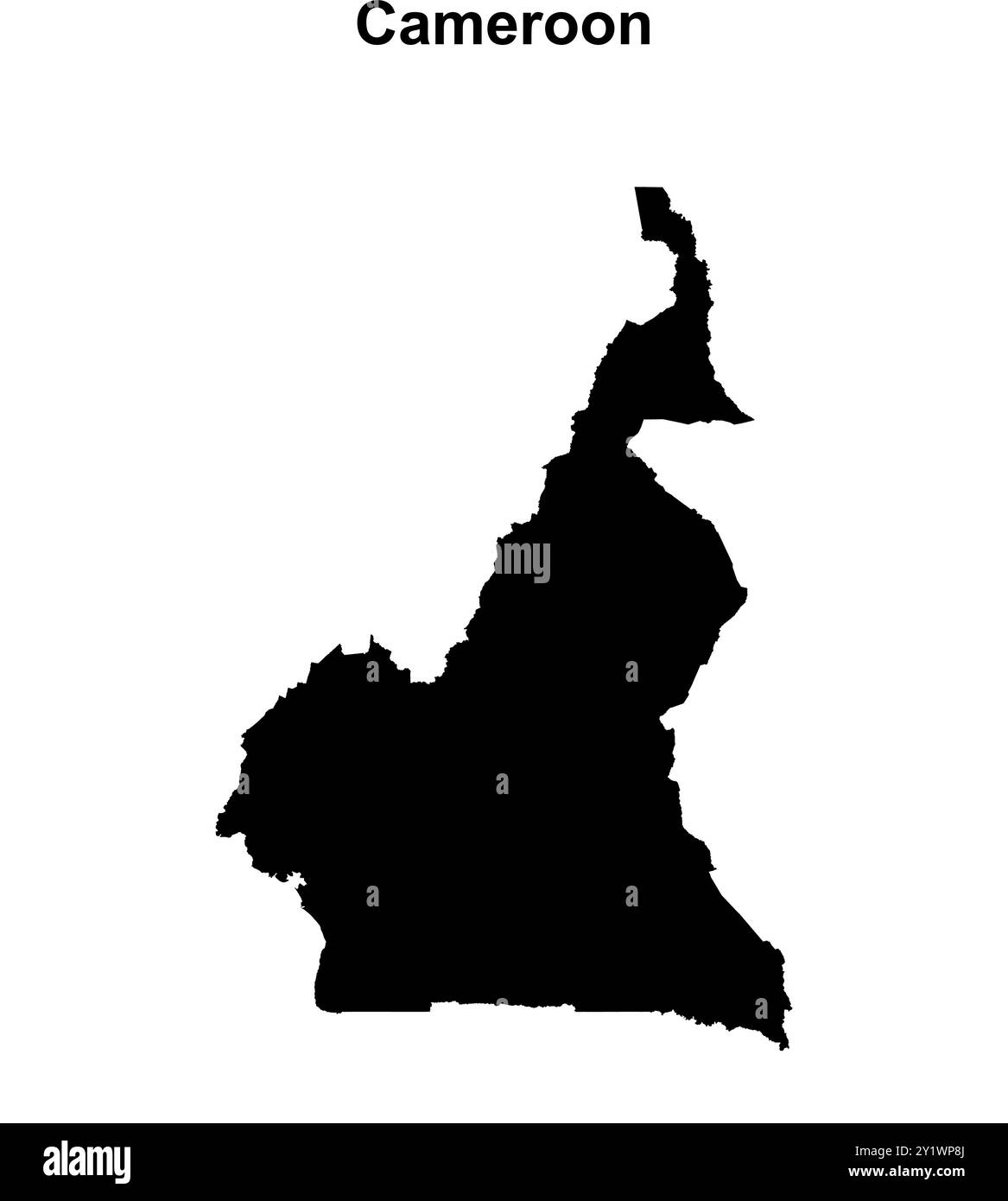 Cameroon blank outline map design Stock Vector Image & Art - Alamy