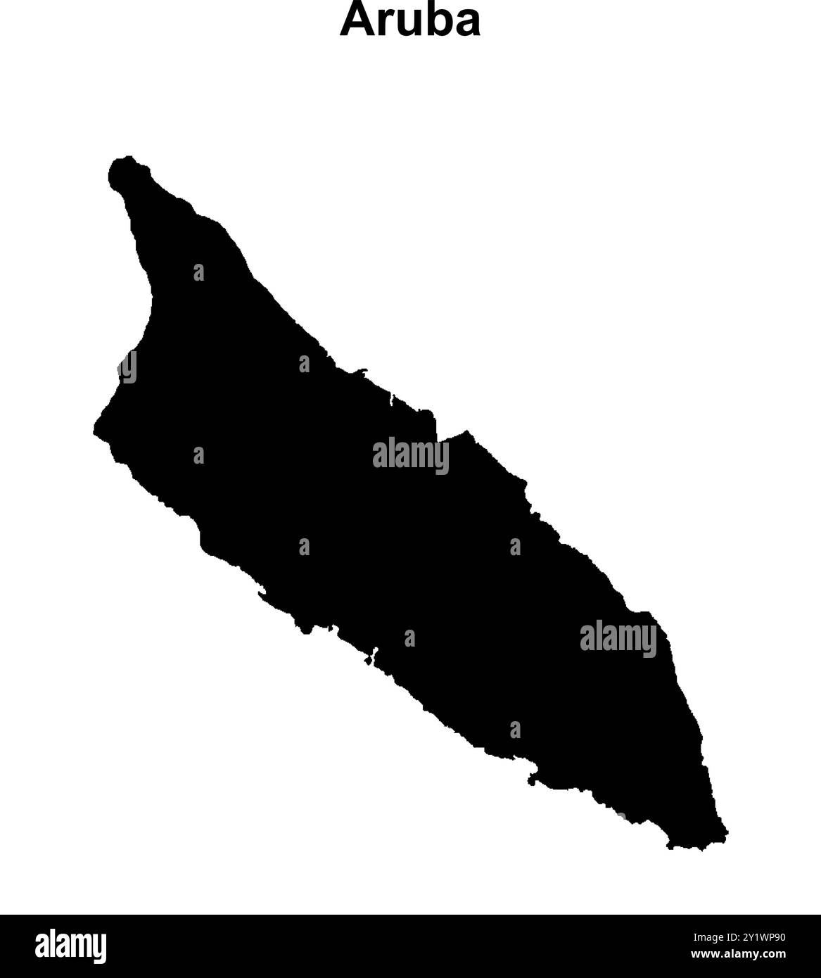 Aruba blank outline map design Stock Vector Image & Art - Alamy