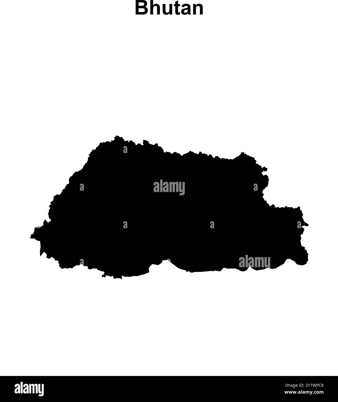 Map of bhutan isolated Black and White Stock Photos & Images - Alamy