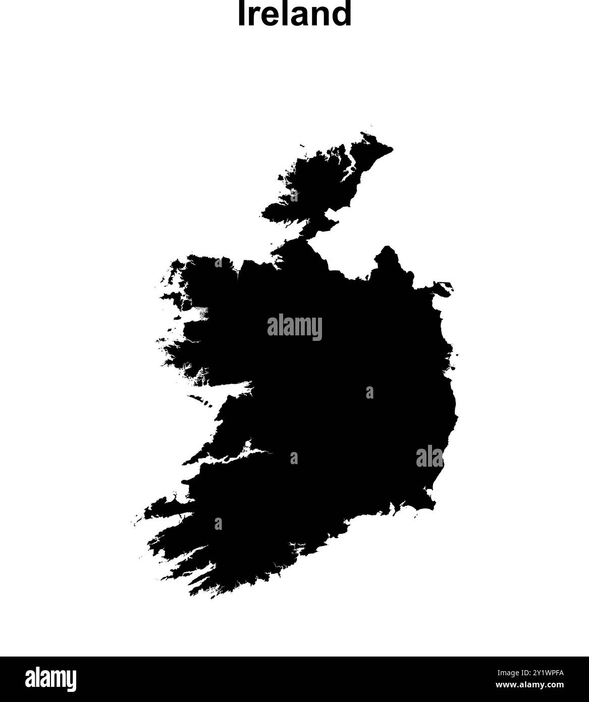 Ireland map outline Black and White Stock Photos & Images - Alamy