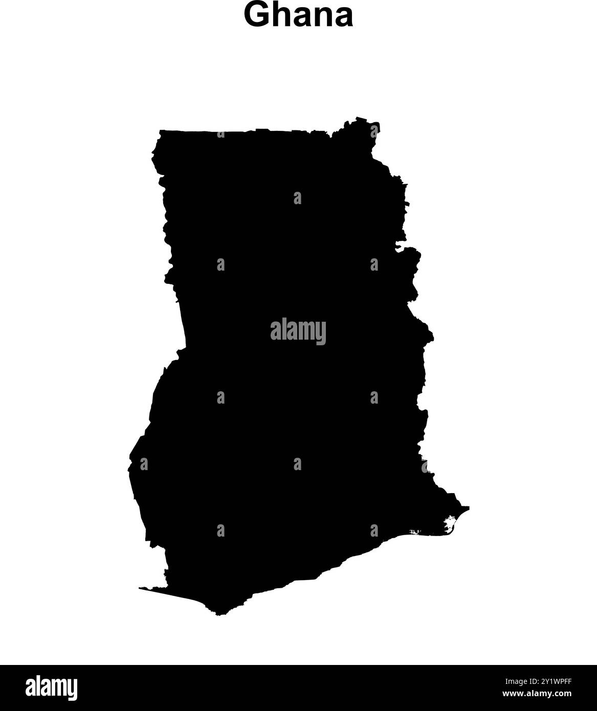 Ghana blank outline map design Stock Vector Image & Art - Alamy