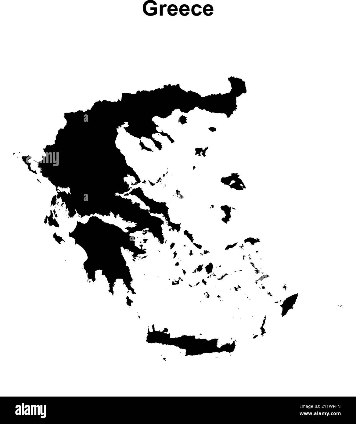 Greece blank outline map design Stock Vector Image & Art - Alamy