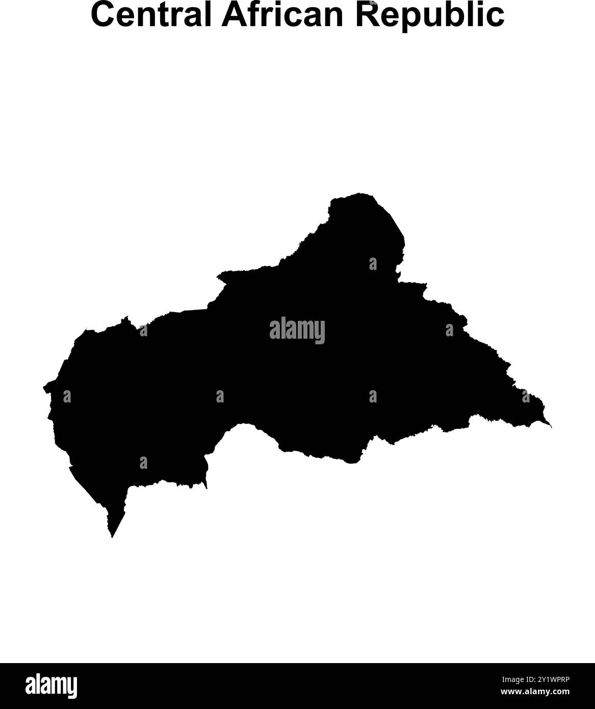 Central African Republic blank outline map design Stock Vector Image ...