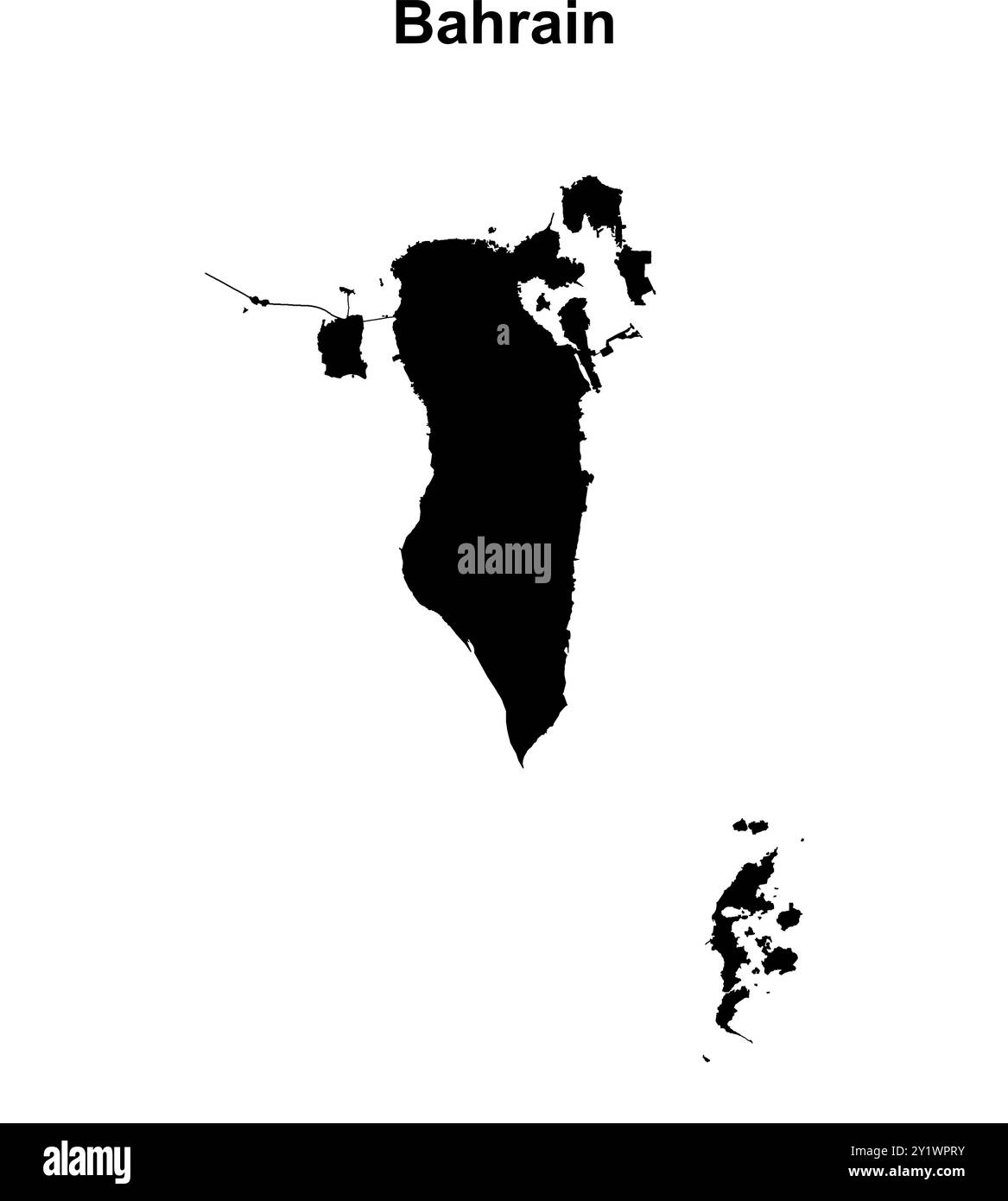 Bahrain blank outline map design Stock Vector Image & Art - Alamy