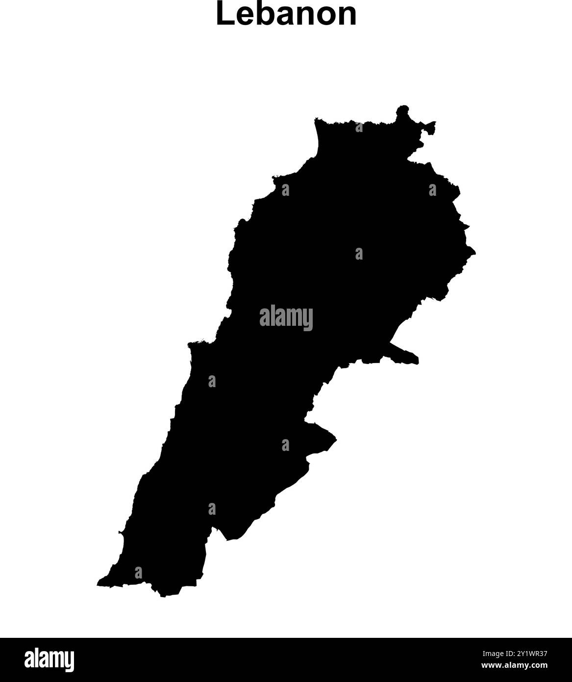 Lebanon blank outline map design Stock Vector Image & Art - Alamy