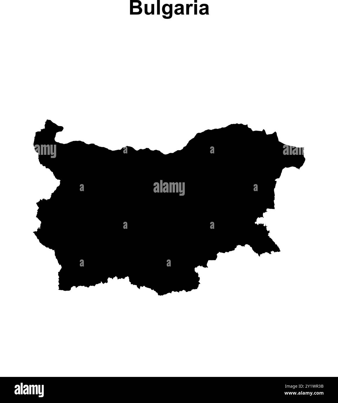 Bulgaria map outline country border Black and White Stock Photos ...