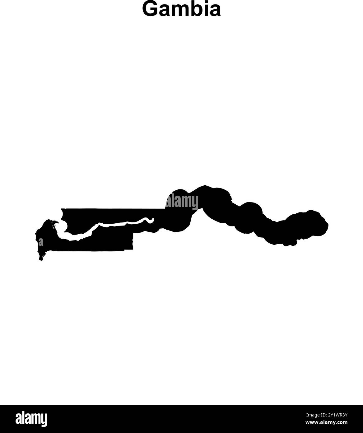 Gambia blank outline map design Stock Vector Image & Art - Alamy