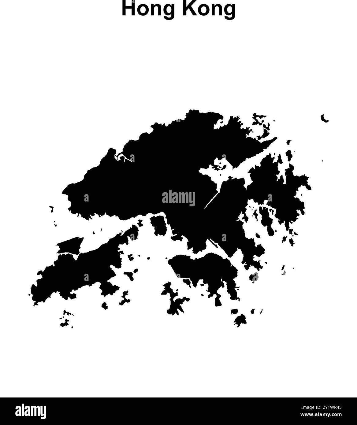 Hong Kong blank outline map design Stock Vector Image & Art - Alamy